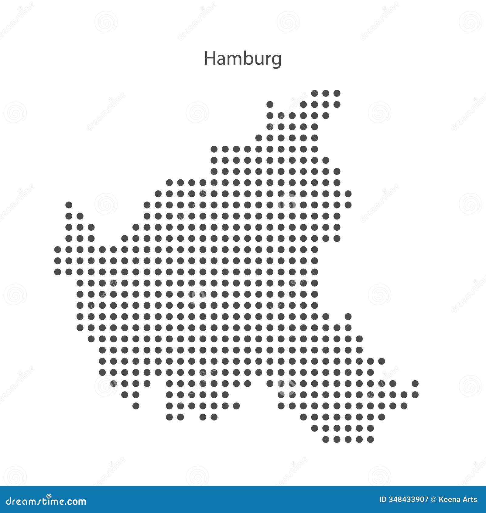 Stylized Dotted Vector Map of Hamburg. Abstract Hamburg Dot Pattern ...