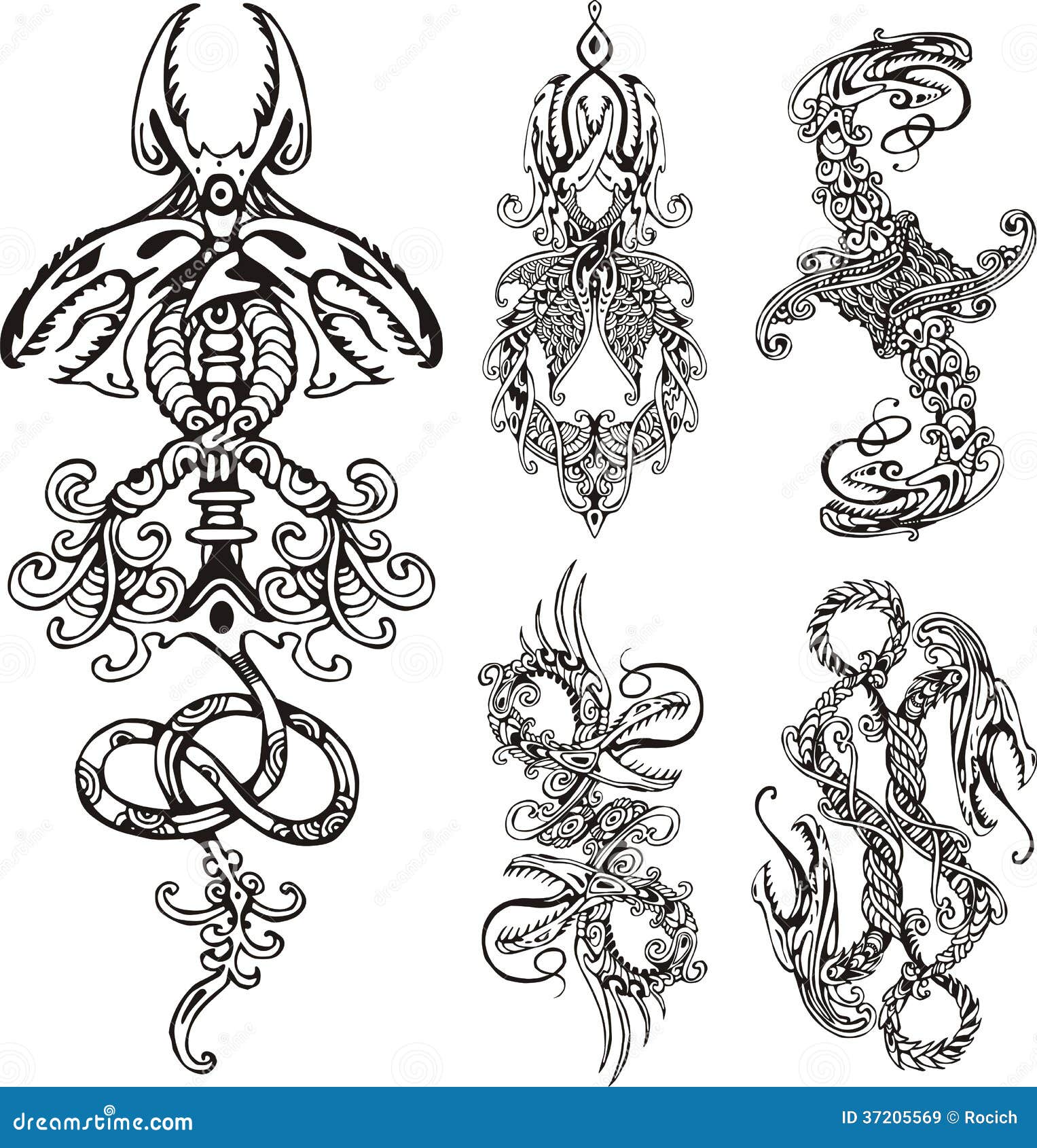 Double Dragons Ouroboros Infinity Symbol Vector Illustration ...