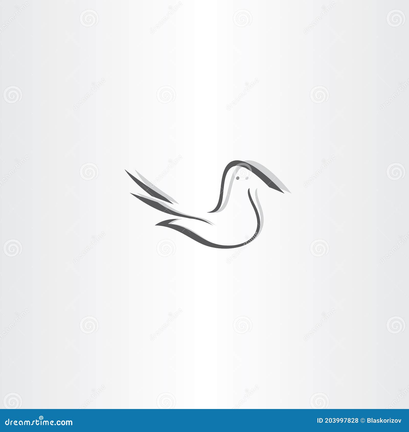 Stylized Dove Vector Icon Design Element Stock Vector - Illustration of ...