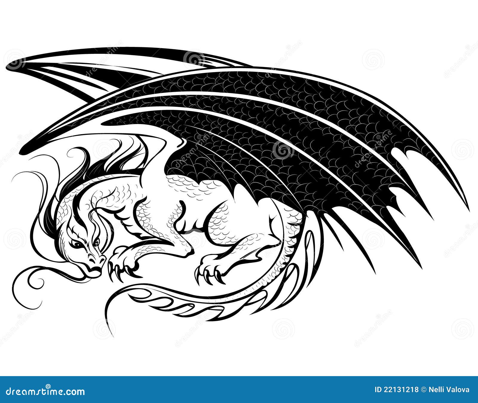 Stylized dragon stock vector. Illustration of monster - 22131218