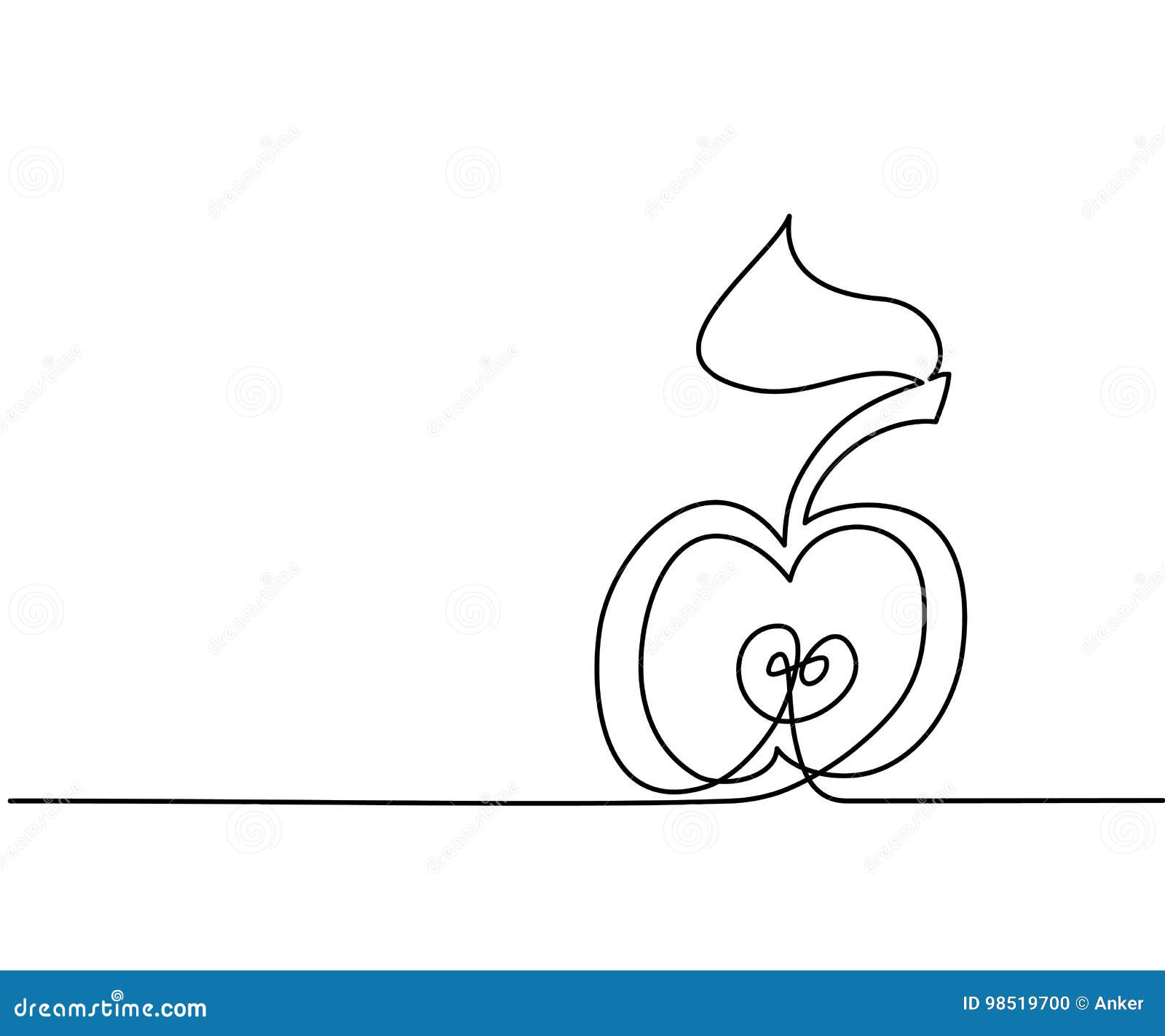 Stylized drawing of apple stock vector. Illustration of minimalistic ...