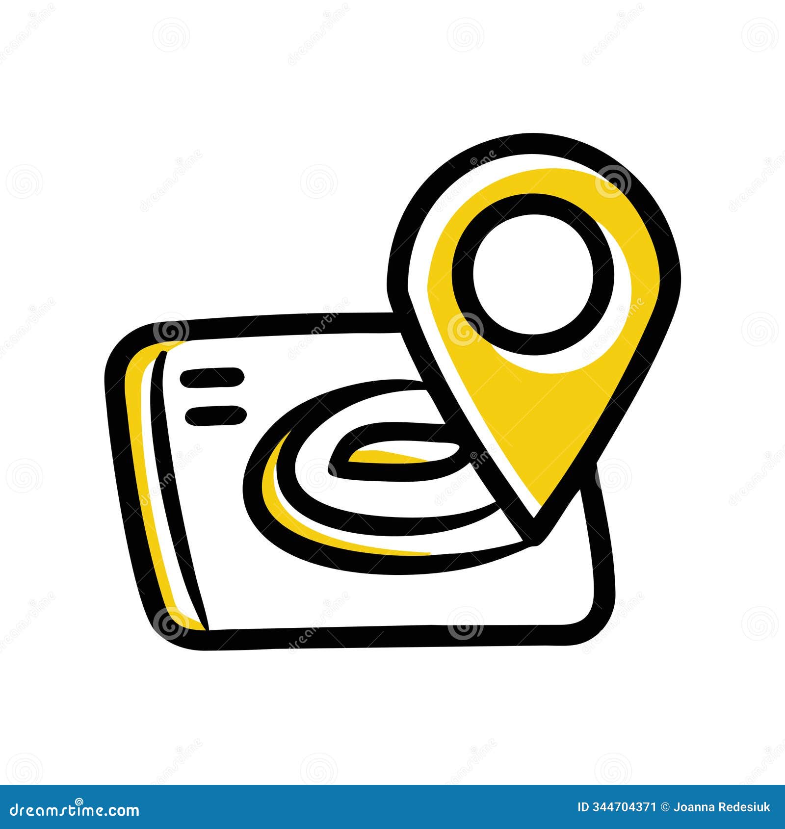 A Stylized Drawing Features a Location Pin Stock Illustration ...
