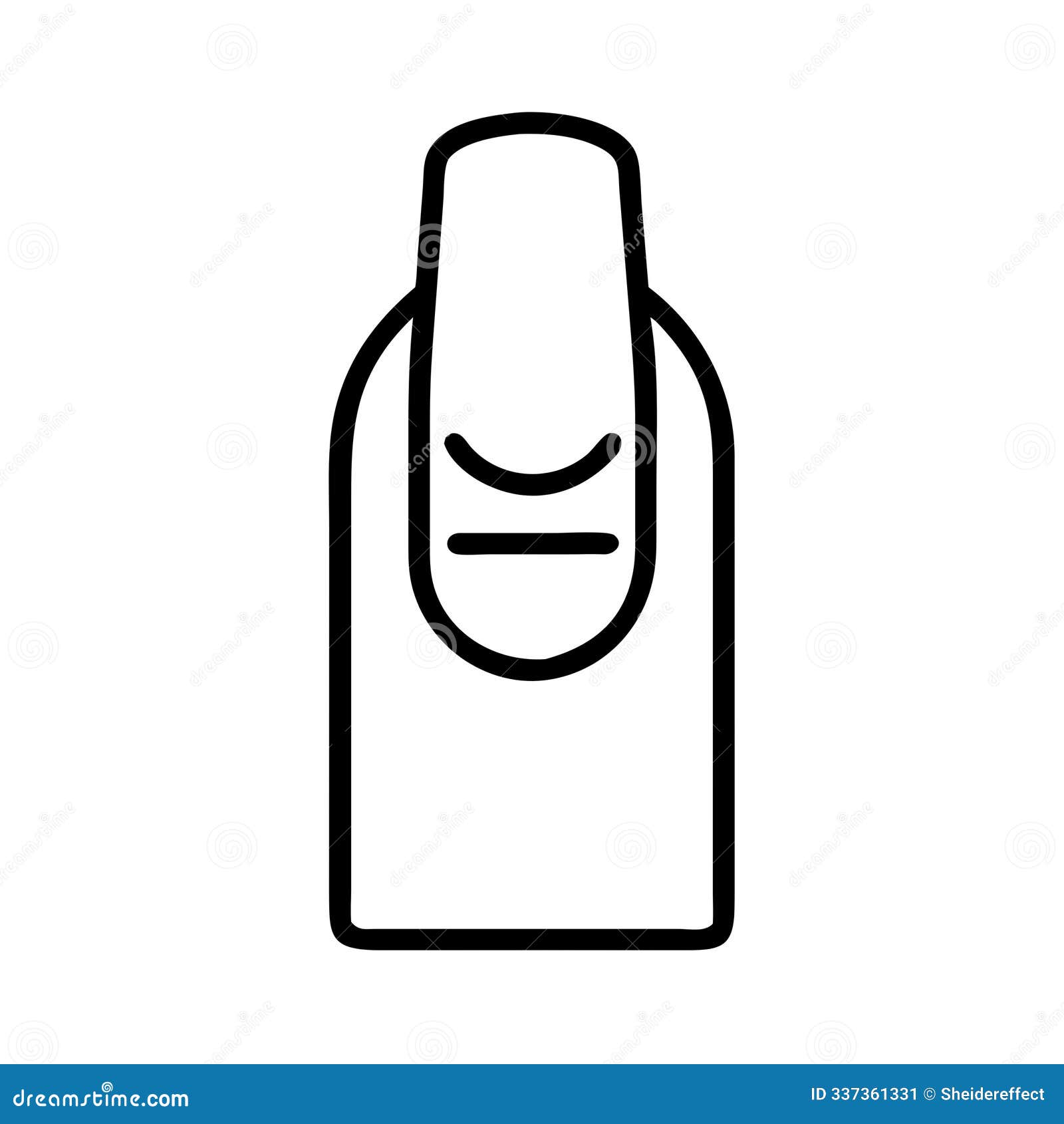 A Stylized Drawing of a Fingernail with a Nail File Stock Illustration ...
