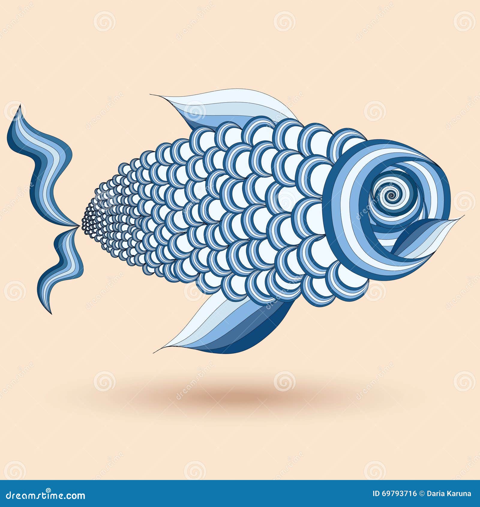 A Stylized Drawing of a Fish Stock Vector - Illustration of fish ...