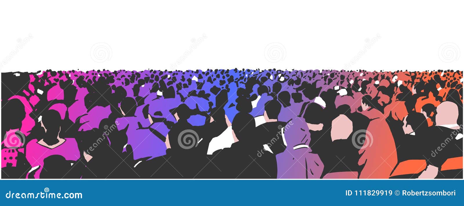 Illustration of Large Sitting Audience in Color Stock Illustration ...