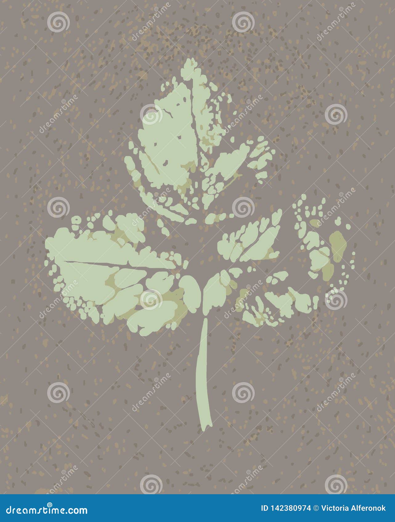 Stylized Drawing of a Light Green Leaf Stock Illustration ...