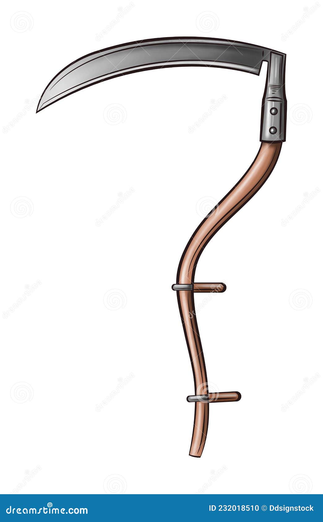 Stylized Drawing of an Old Scythe Stock Illustration - Illustration of ...