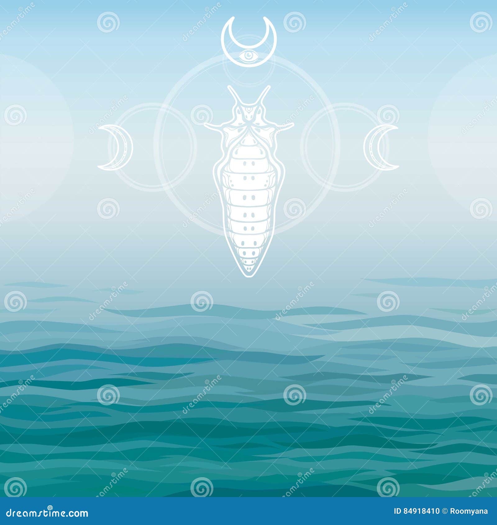 Stylized Drawing of a Sea Larva. Stock Vector - Illustration of ecology ...