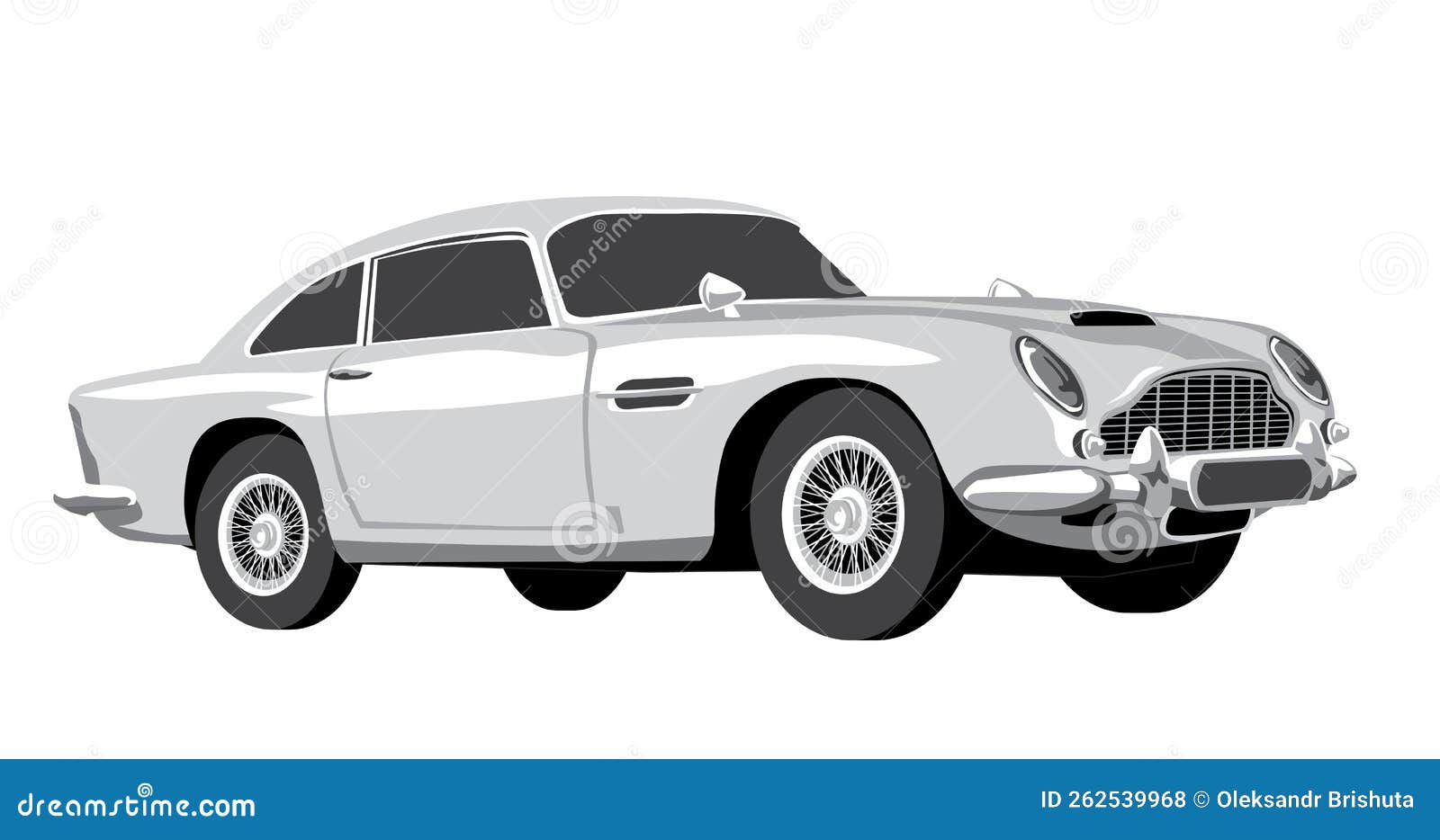 Stylized Drawing of a Vintage Luxury Car. Stock Illustration ...