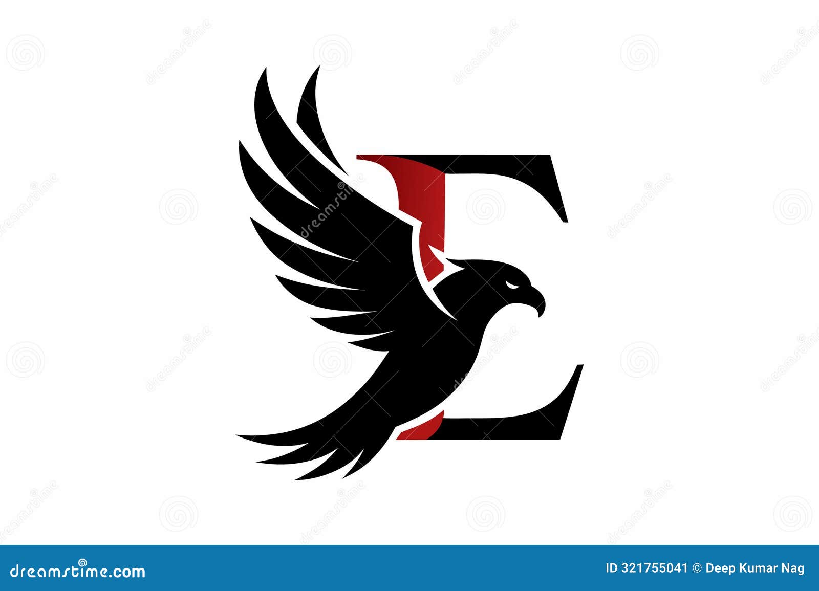 Stylized Eagle Head Emblem E Illustration for Your Vector Design Stock ...