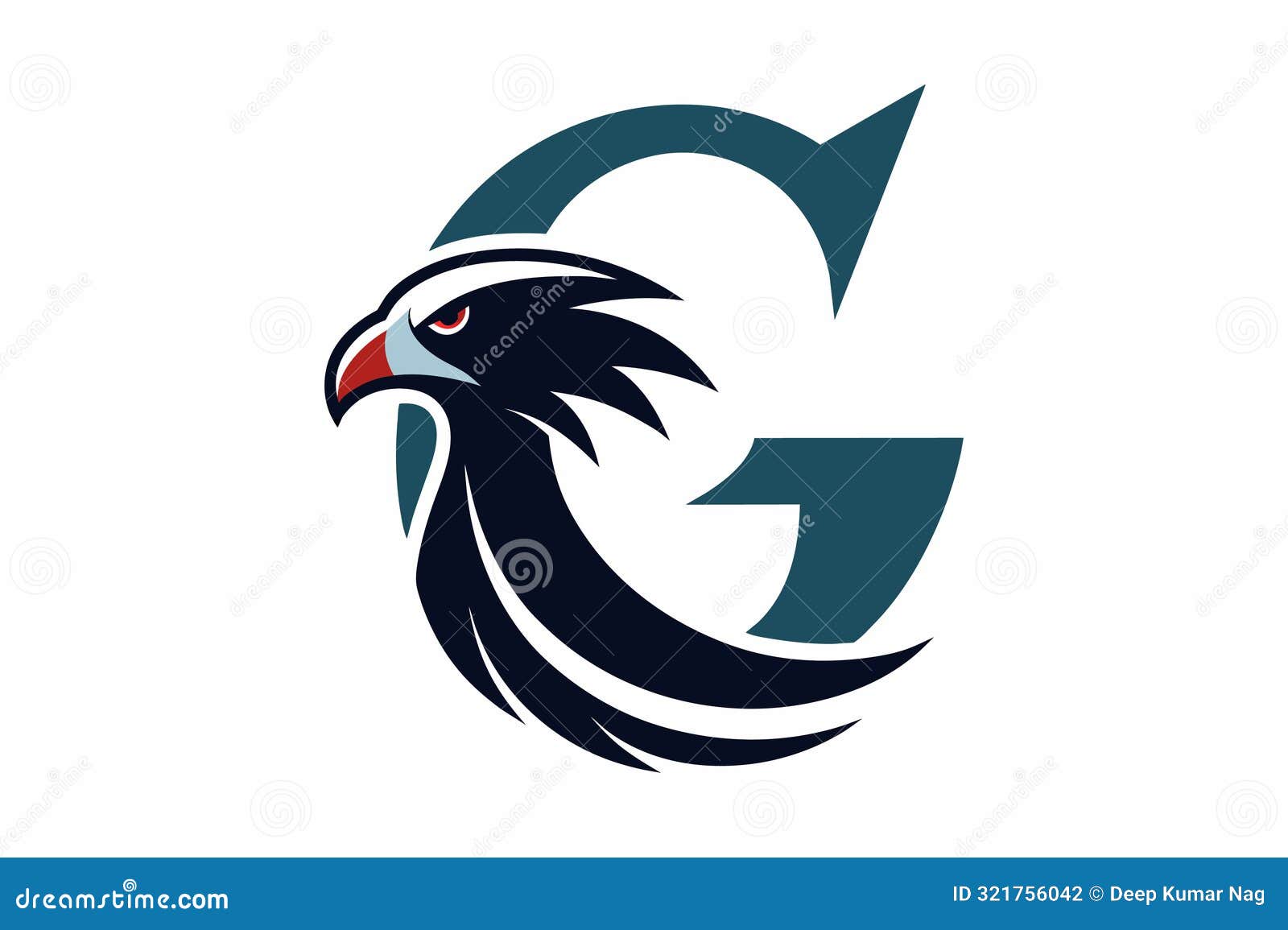 Stylized Eagle Head Emblem G Illustration for Your Vector Design Stock ...