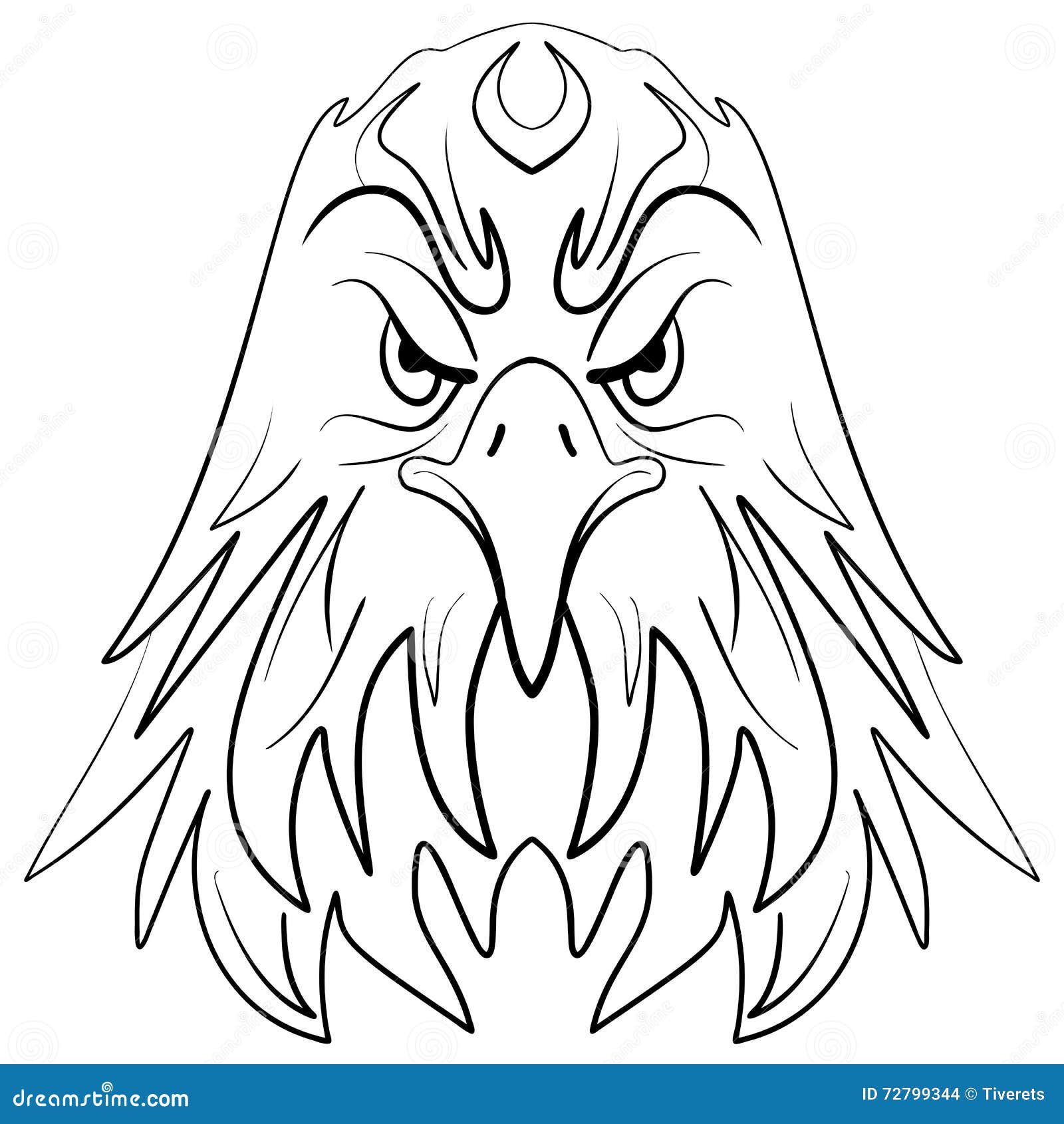 Stylized Eagle Head Emblem Illustration Stock Vector - Illustration of ...