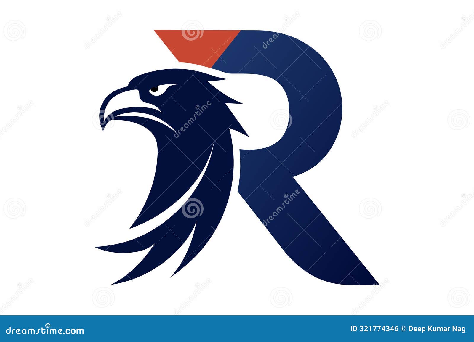 Stylized Eagle Head Emblem R Illustration for Your Vector Design Stock ...