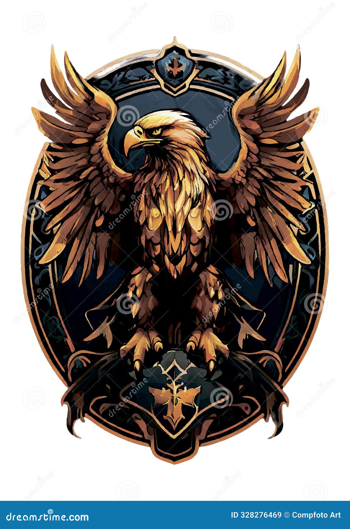 A Stylized Eagle with Outstretched Wings. Stock Illustration ...