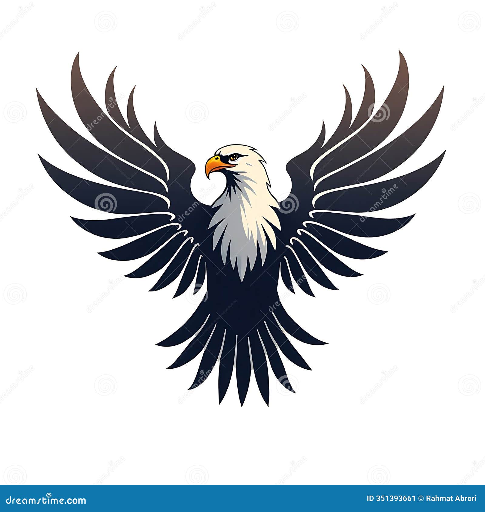 A Stylized Eagle with Outstretched Wings, Symbolizing Strength Stock ...