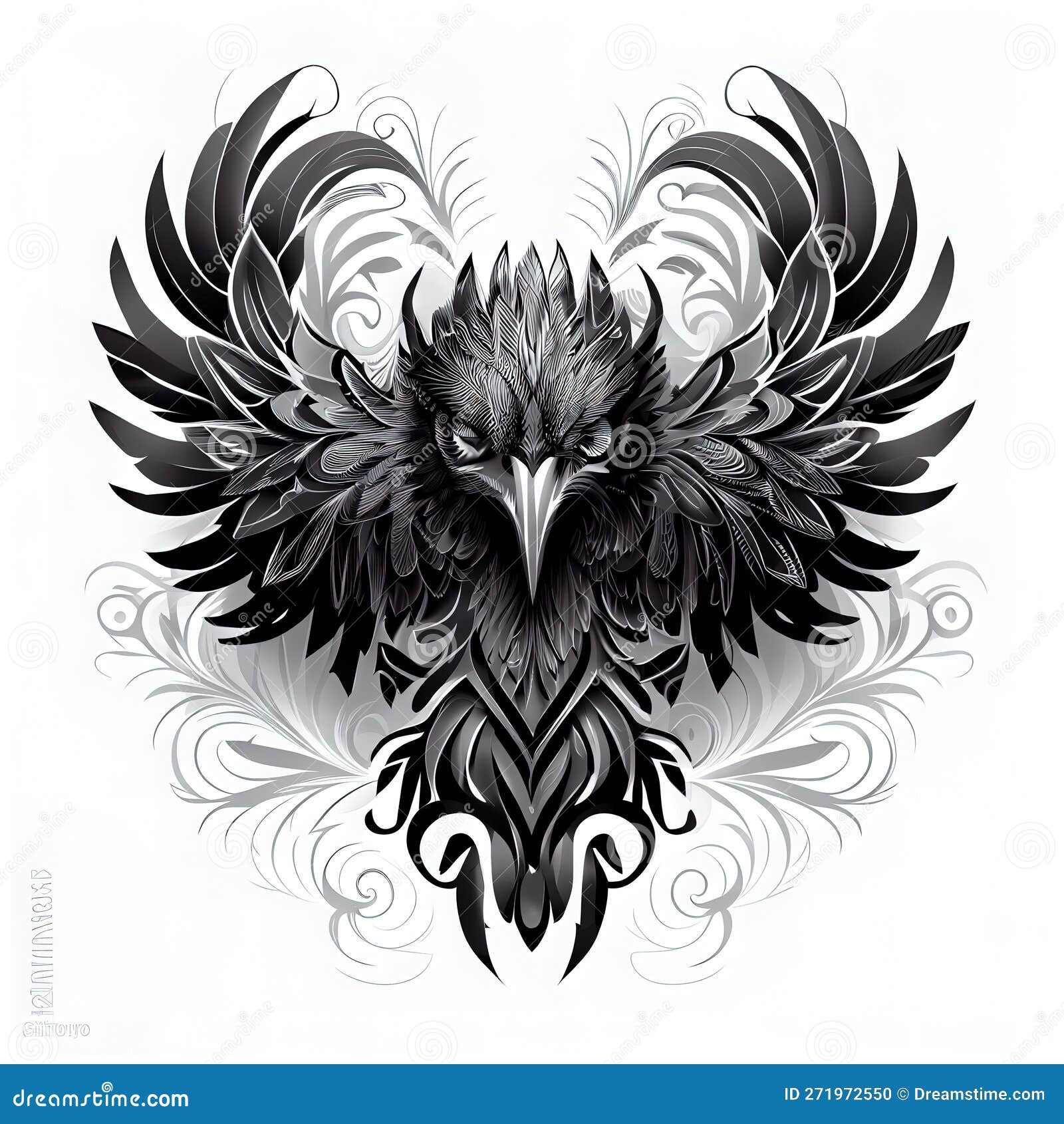 Stylized Eagle on White Background, AI Generative Stock Illustration ...