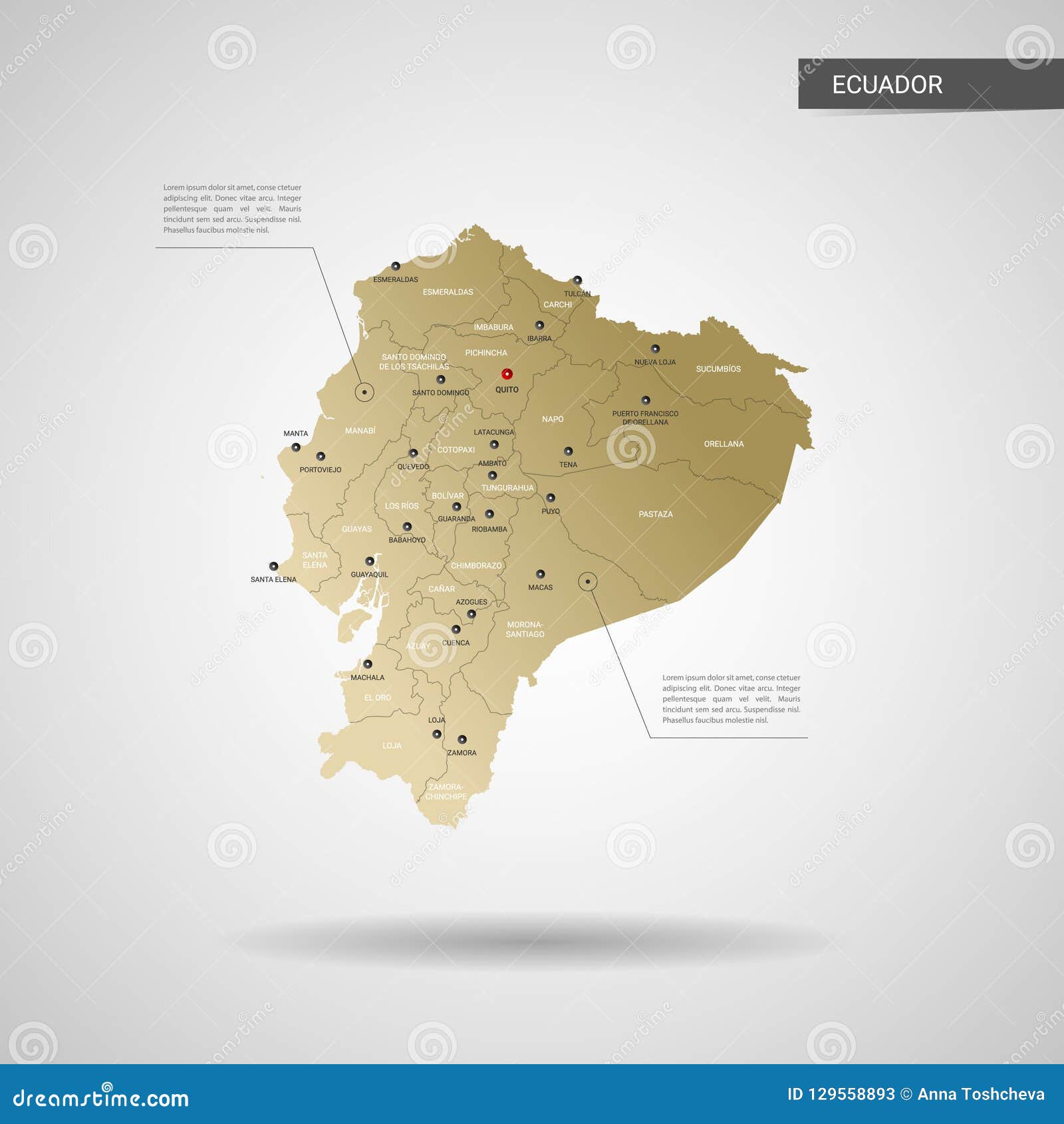 Stylized Ecuador Map Vector Illustration. Stock Vector - Illustration ...