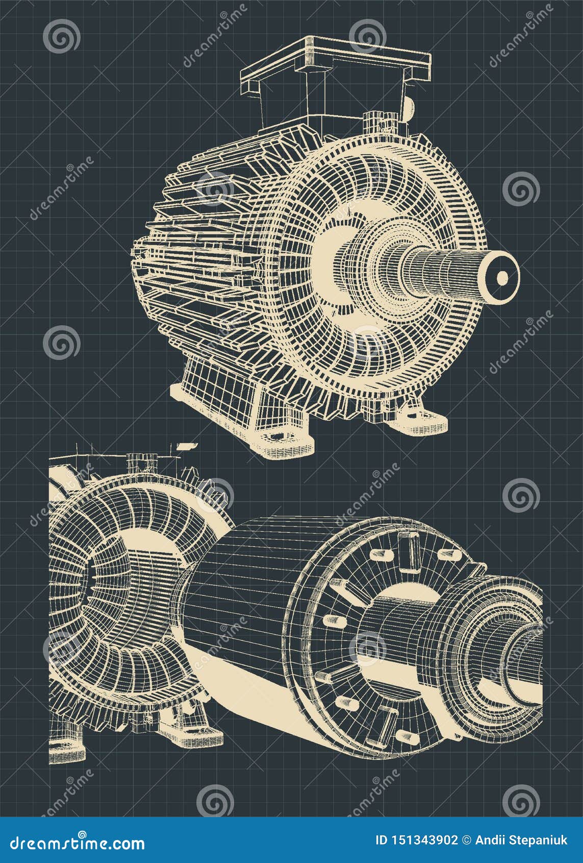 Stylized Electric Motor Drawings Stock Vector - Illustration of sketch ...