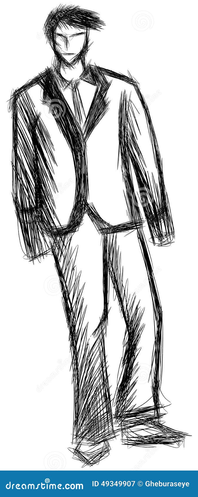 Stylized Elegant Man Isolated Stock Illustration - Illustration of ...