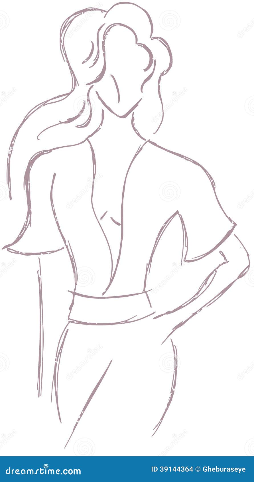 Sketch of an Elegant Woman Isolated Stock Vector - Illustration of ...