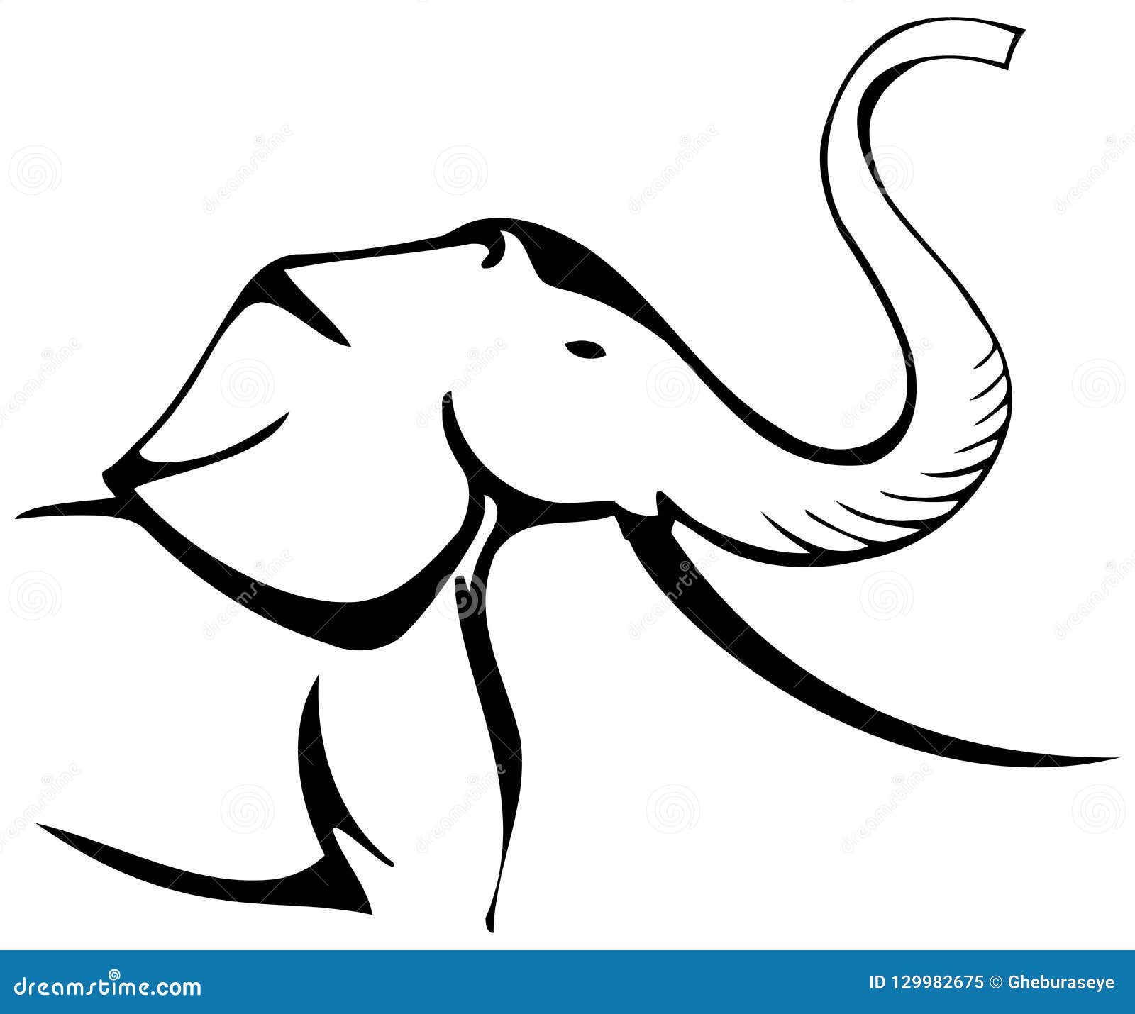 Elephant Profile Silhouette Black Vector Image | CartoonDealer.com ...