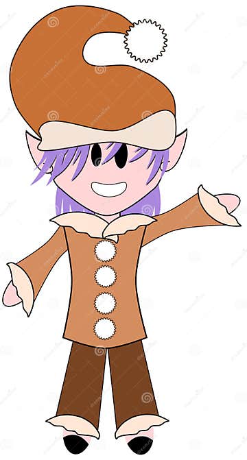 Smiling Elf Cartoon Isolated Stock Illustration - Illustration of ...
