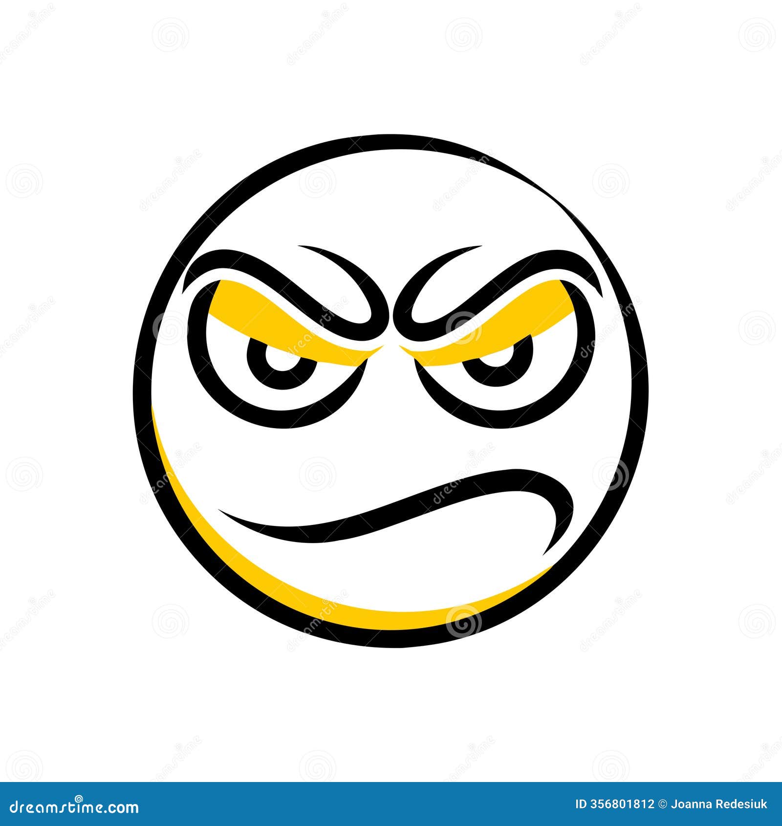 A Stylized Emoji with an Angry Expression Stock Illustration ...