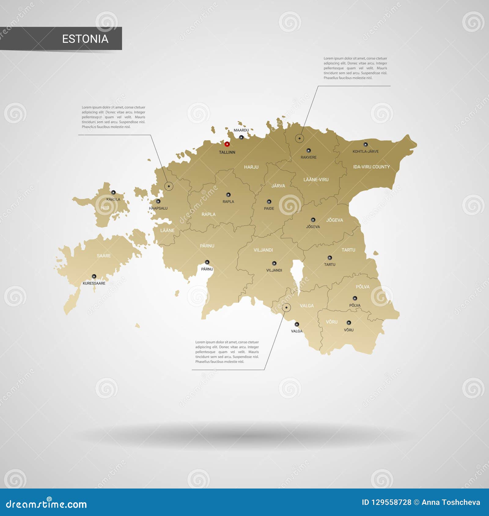 Stylized Estonia Map Vector Illustration. Stock Vector - Illustration ...