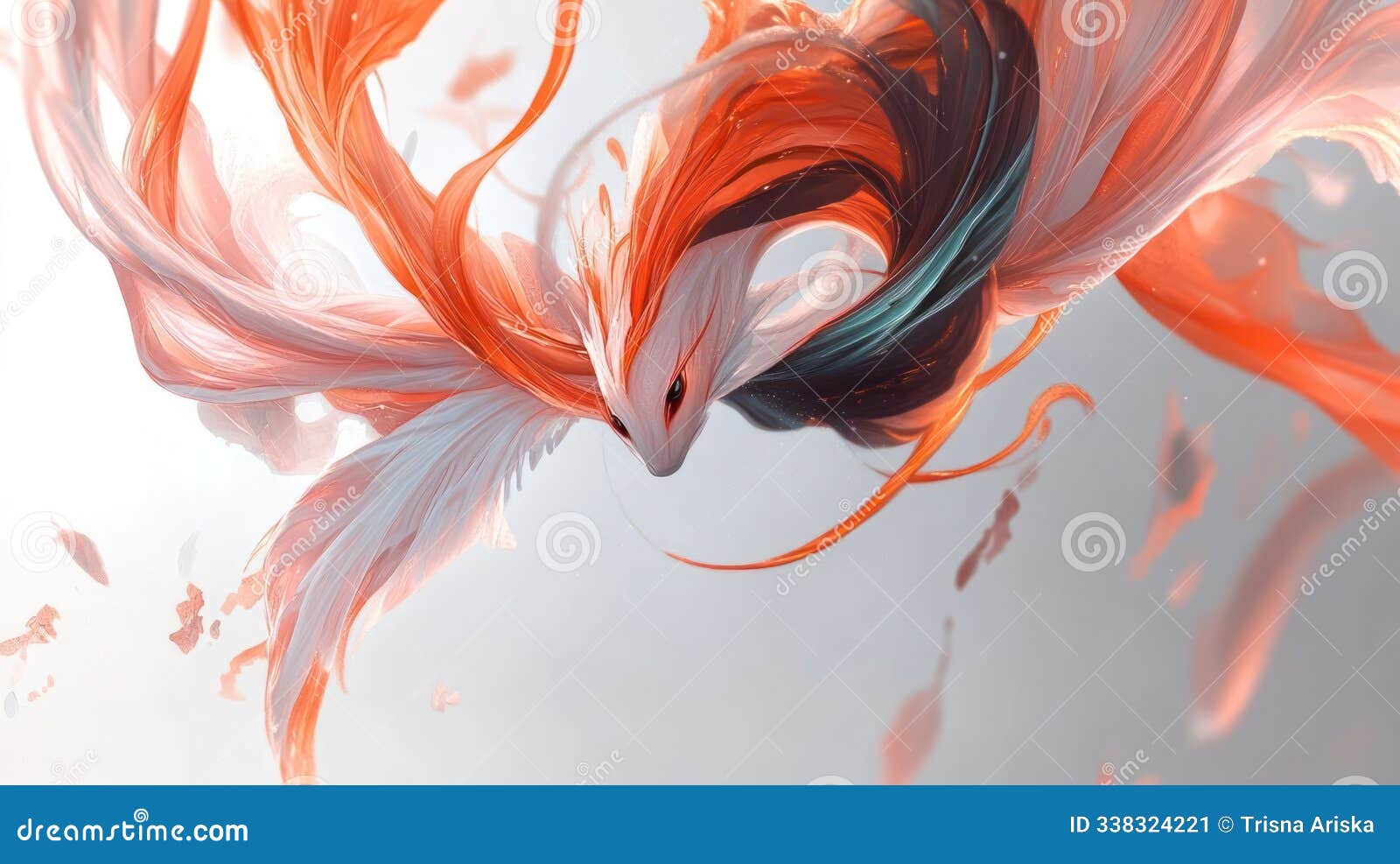 An Ethereal Creature Flying In The Night Sky. Fantasy Art. AI ...