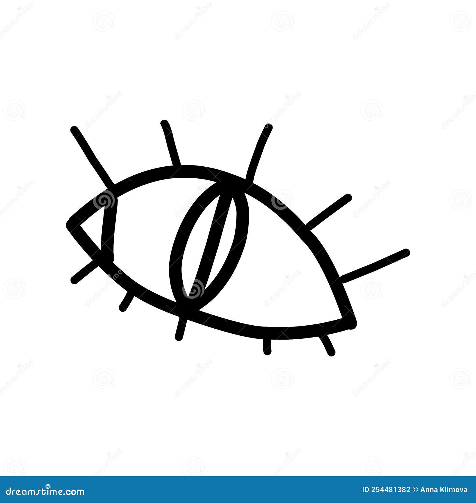 Stylized Eye in Doodle Style on Background Stock Vector - Illustration ...