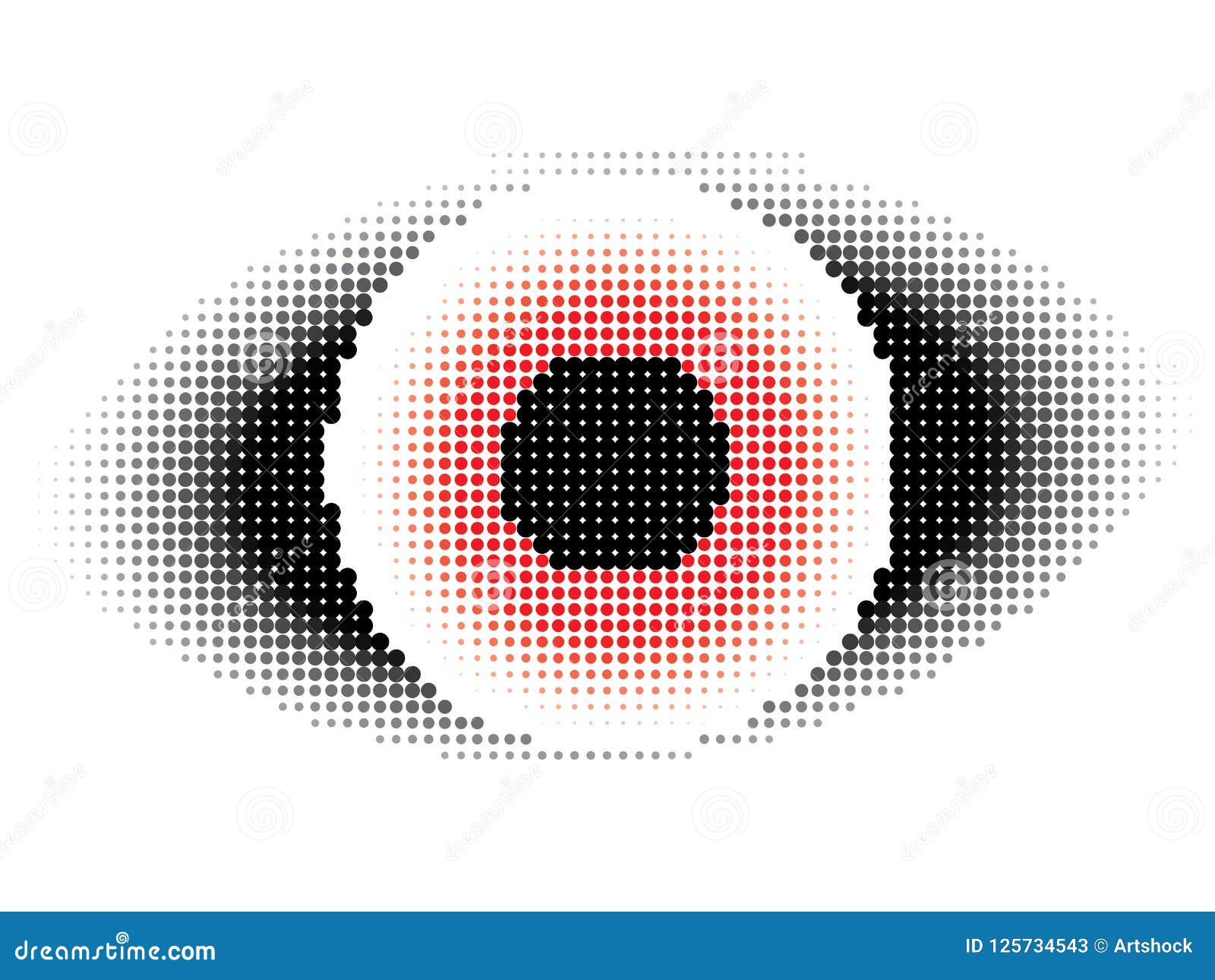 Red eye halftone stock vector. Illustration of eyeball - 125734543