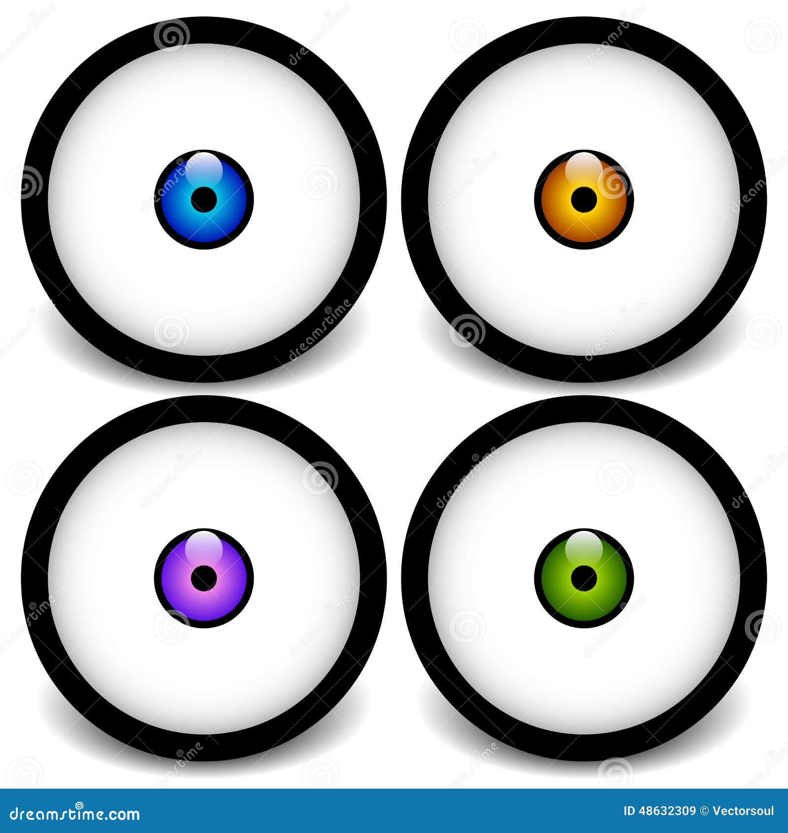 Stylized Eyeball Icons, Graphics Stock Vector - Illustration of shine ...