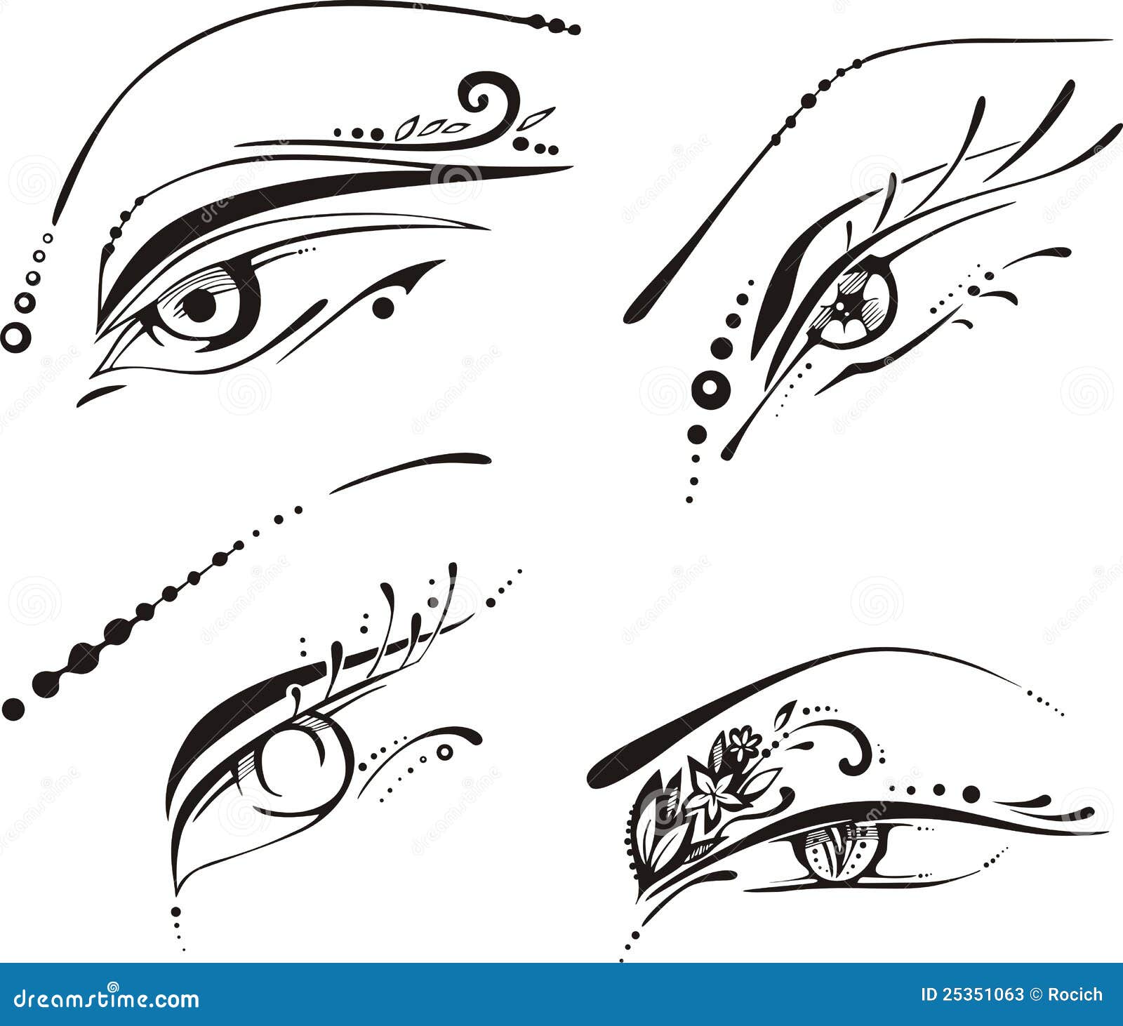 Stylized eyes stock vector. Illustration of beautiful - 25351063