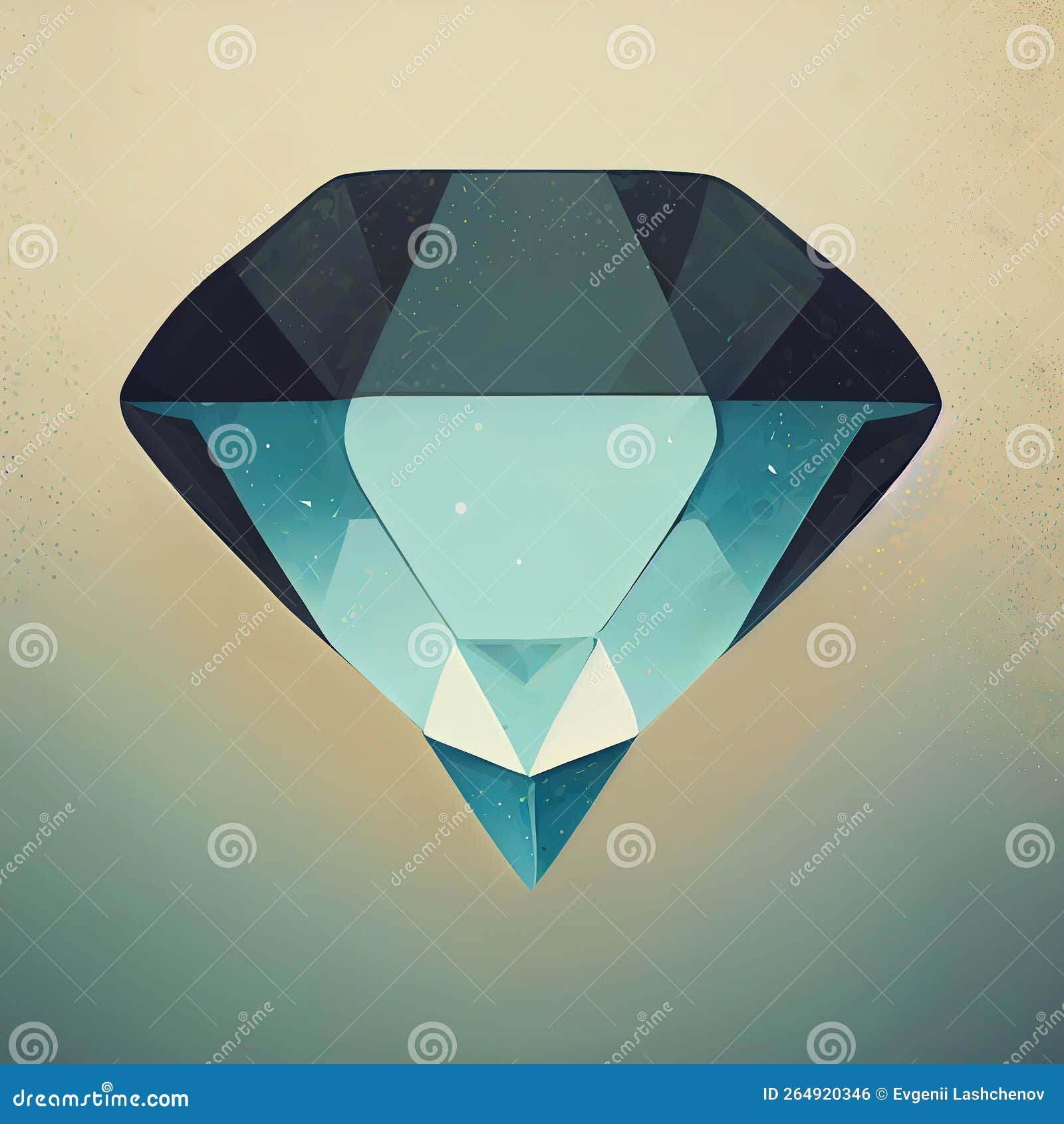 Stylized Faceted Diamond Flat Illustration. Gemstone Simple Picture ...