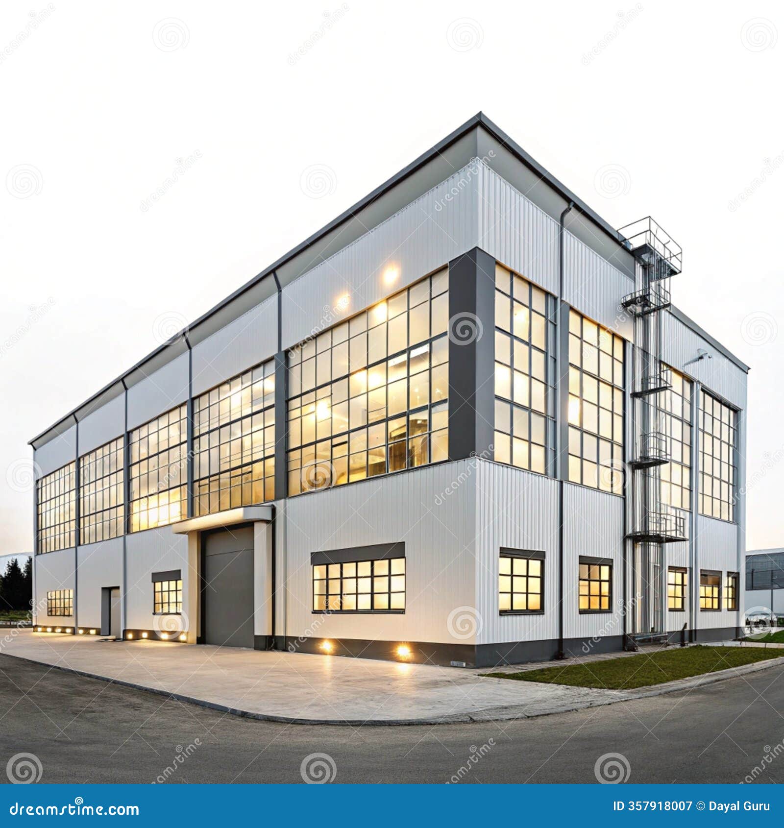 Stylized factory stock illustration. Illustration of futuristic - 357918007