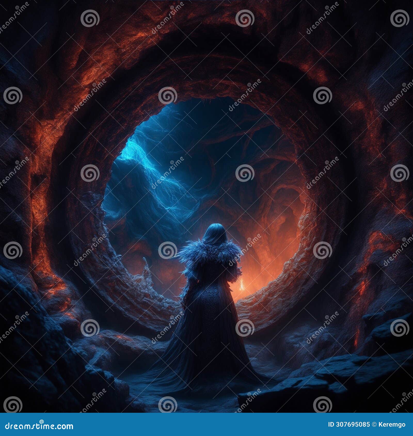 Stylized Fantasy Illustration of the Gates of Hell Stock Illustration ...