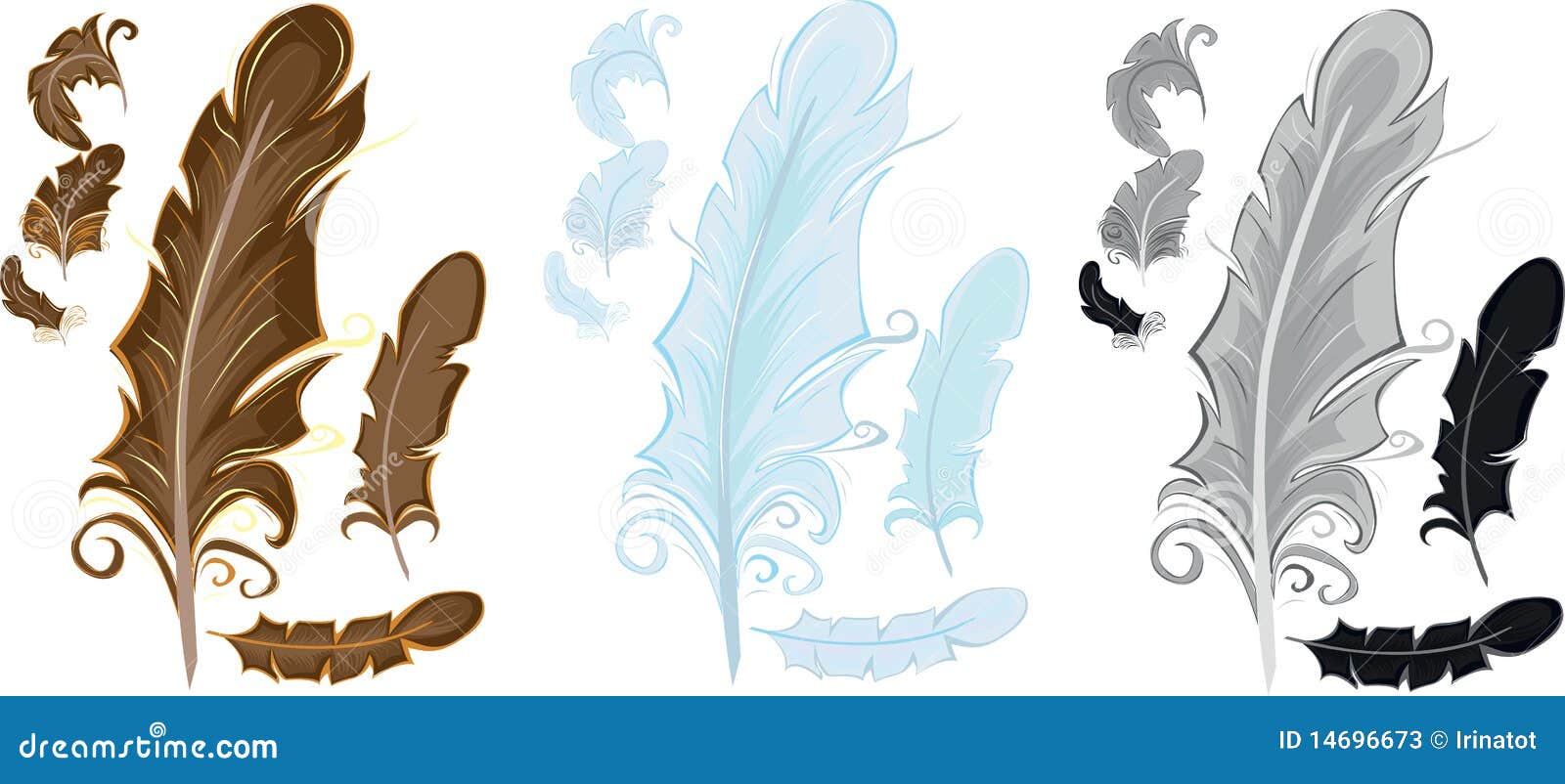 Stylized feathers stock vector. Illustration of turquoise - 14696673