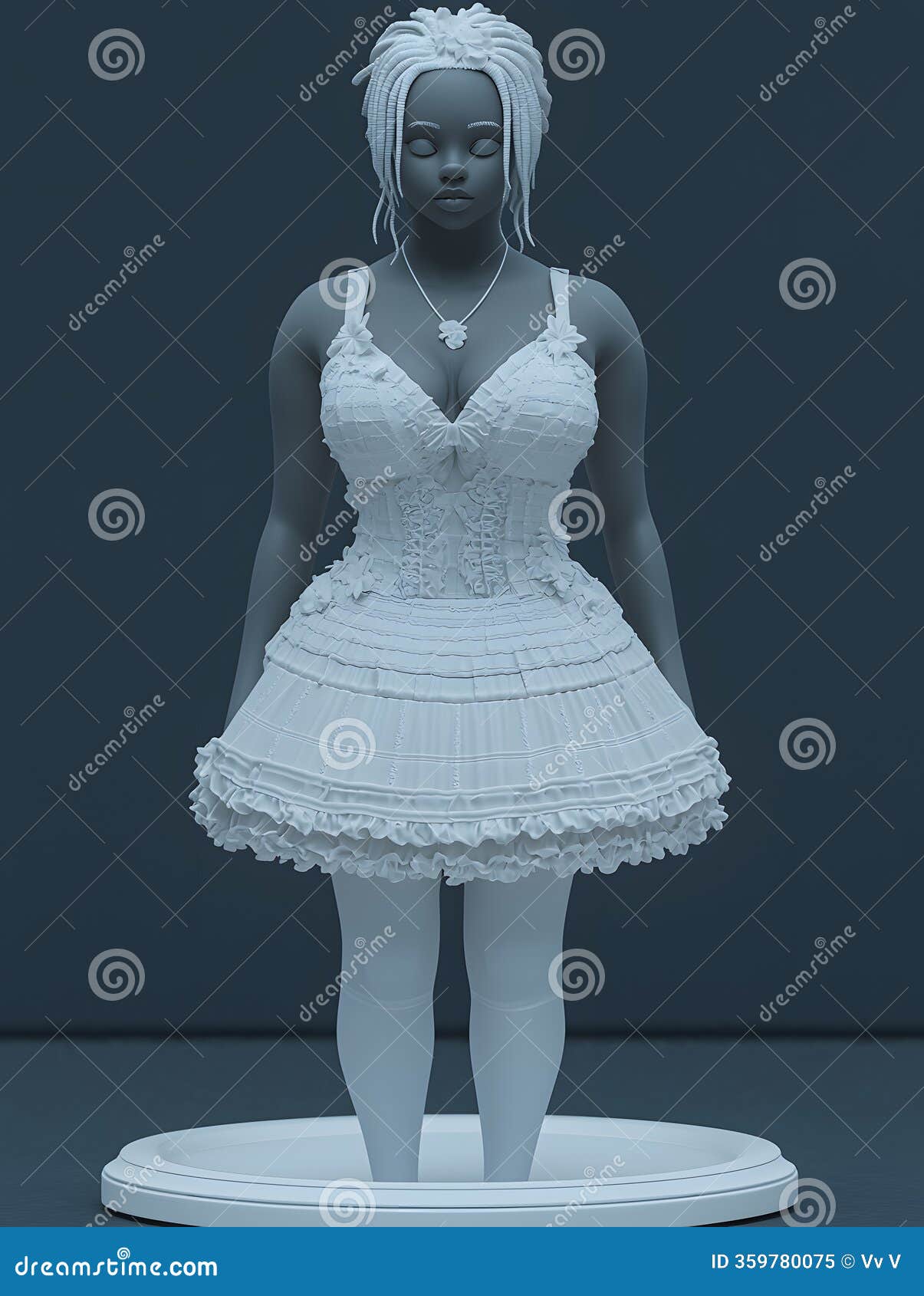Stylized Female Mannequin in a White Dress Stock Image - Image of white ...