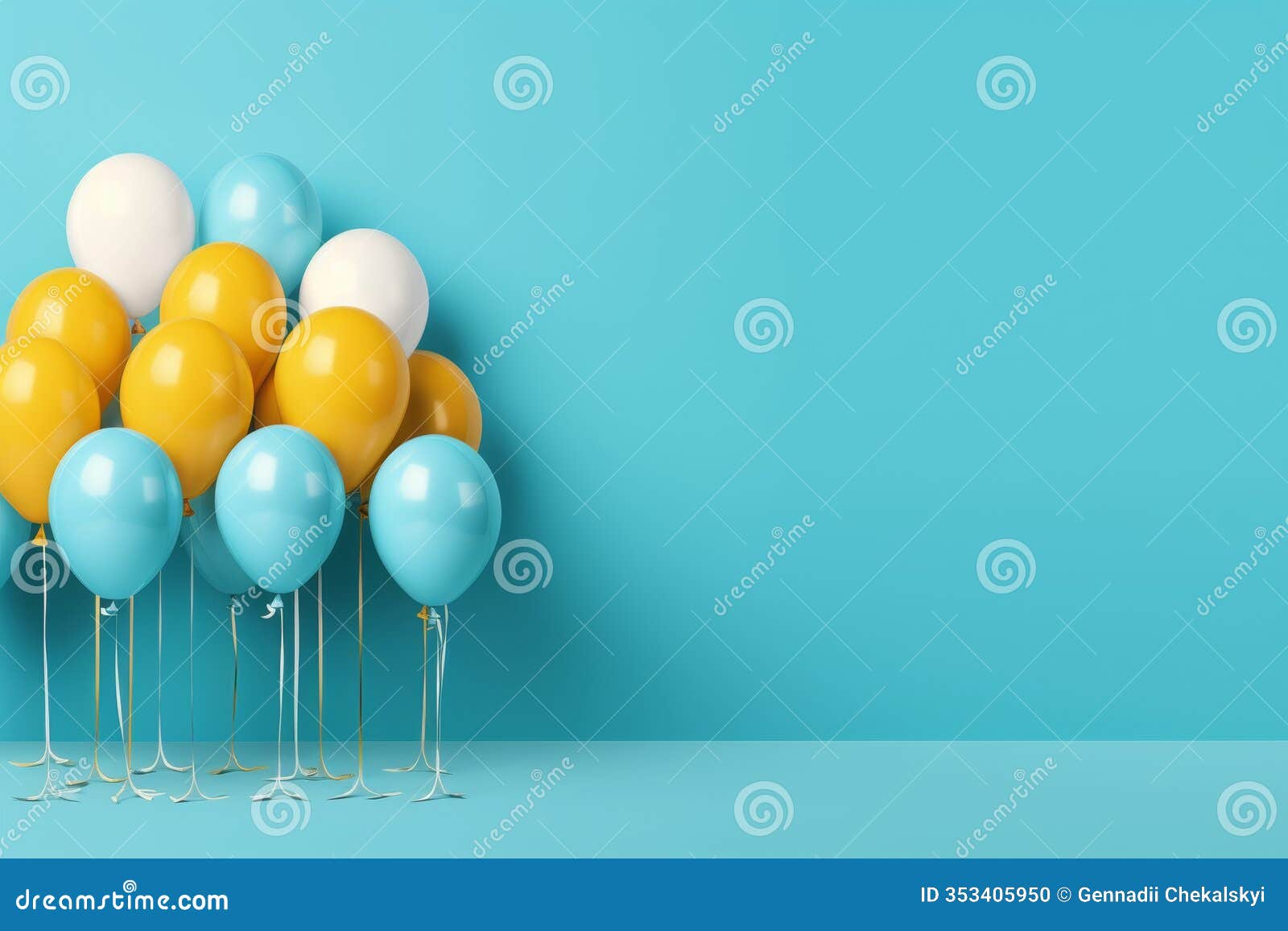 Stylized Festive Balloons on a Vibrant Background with Space for Custom ...