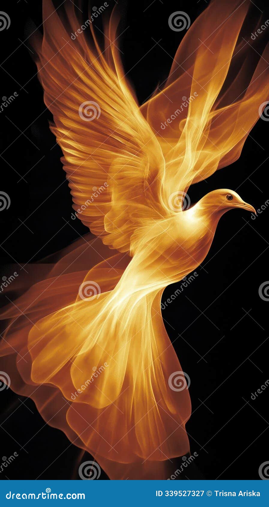 A Stylized, Fiery Bird in Flight, Symbolizing Freedom and ...