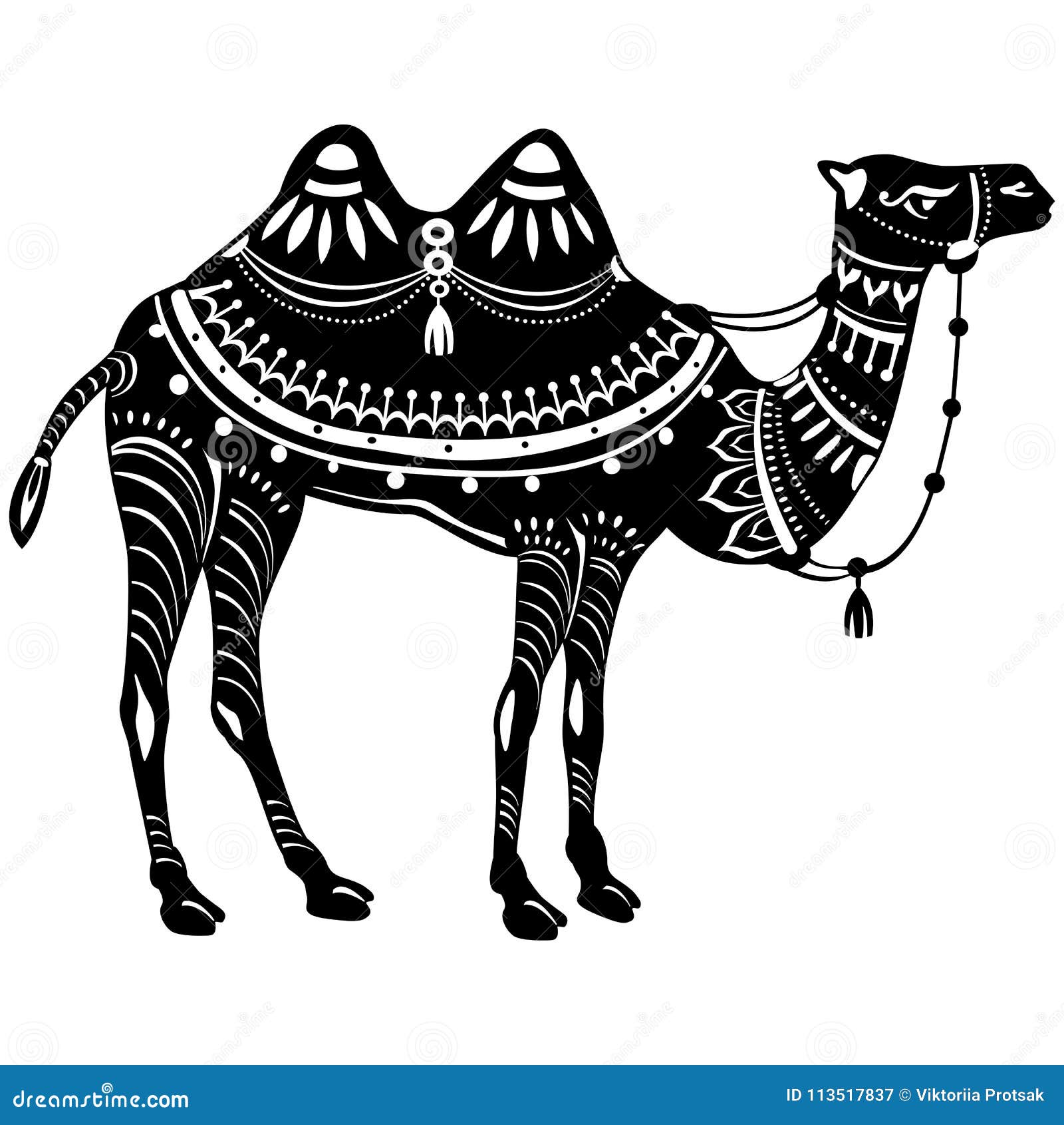 The Stylized Figure of Decorative Camel Stock Vector - Illustration of ...