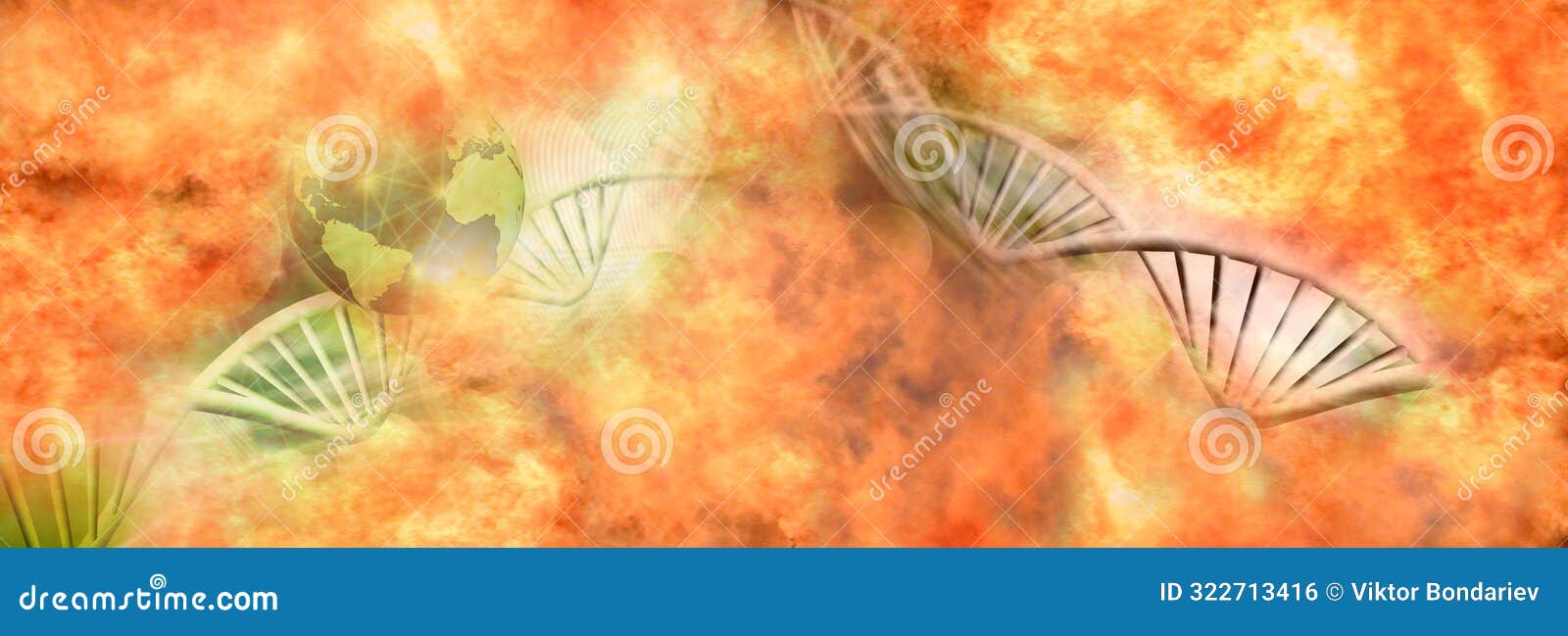 Stylized Figures Of DNA Helices On Fire Royalty-Free Stock Photography ...