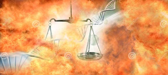 Stylized Figures of DNA Helices on Fire Stock Illustration ...