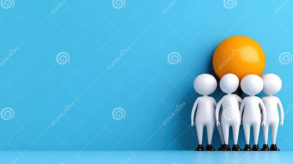 Stylized Figures Stand in Unity Symbolizing Teamwork and Collaboration ...