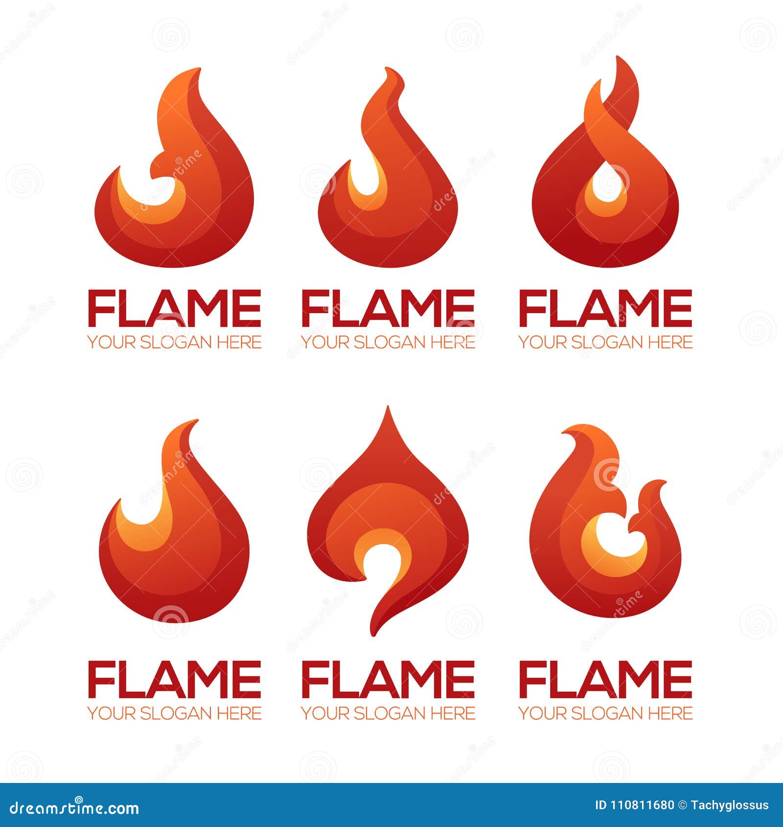 Stylized Fire Flame Emblems for Your Logo Design Stock Vector ...