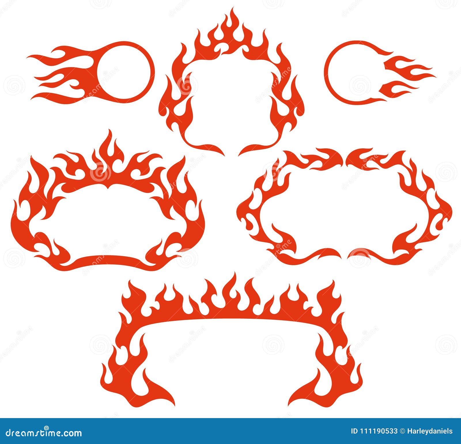 Stylized Fire Flame Vector Frames Stock Vector - Illustration of danger ...