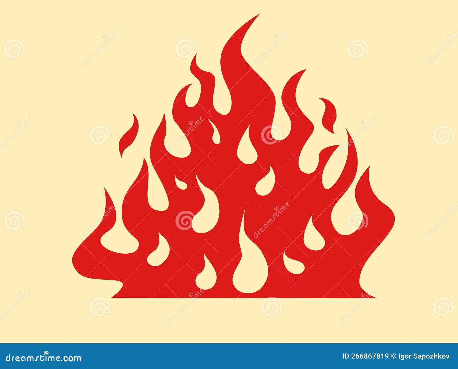 Stylized Fire, Flames. Red Color Stock Vector - Illustration of burn ...