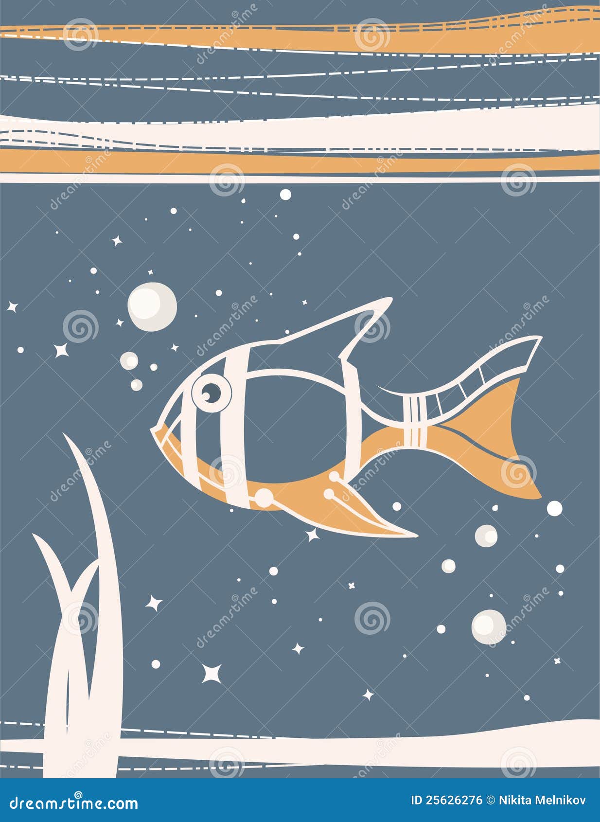 Stylized fish stock vector. Illustration of fishing, ocean - 25626276