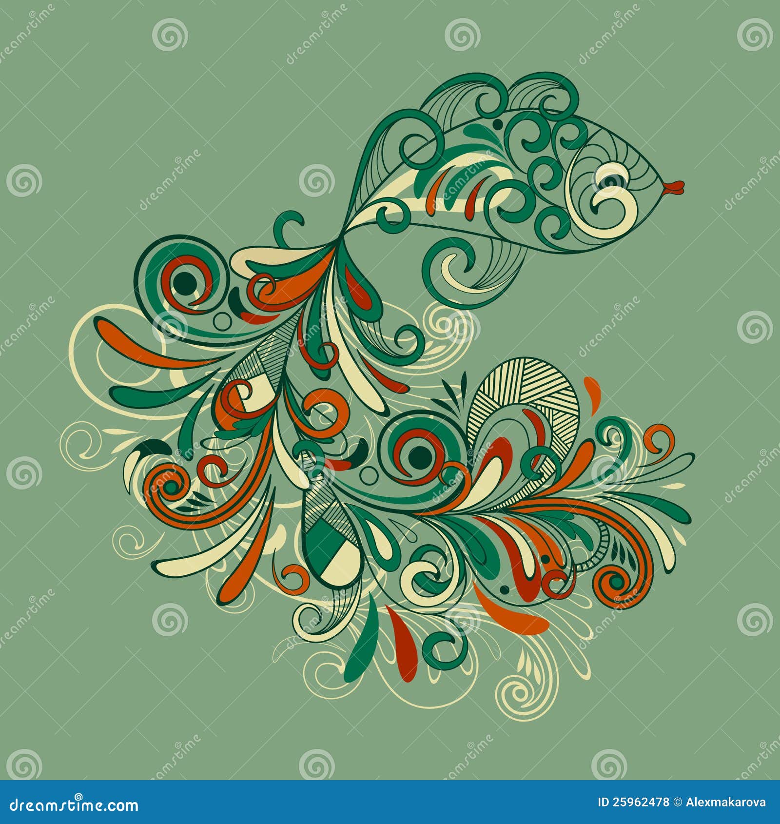 Stylized fish stock vector. Illustration of drop, artistic - 25962478