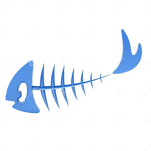 Stylized fish bone, 3d stock illustration. Illustration of fishing ...